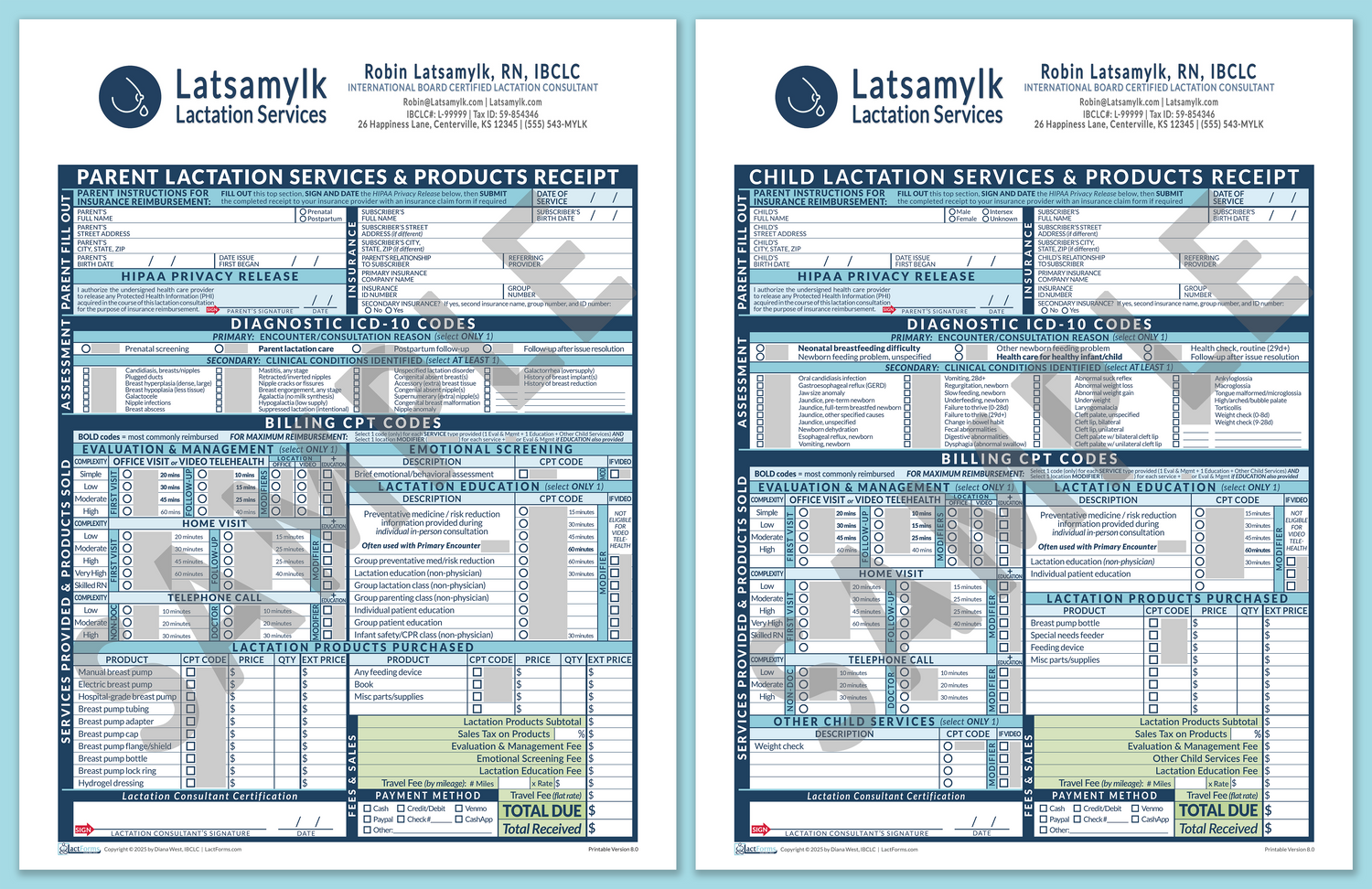 LactForms Professional LC Forms – Diana West LactForms